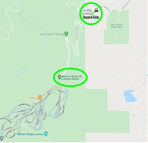 Offsite Parking | Mission Ridge Ski and Board Resort